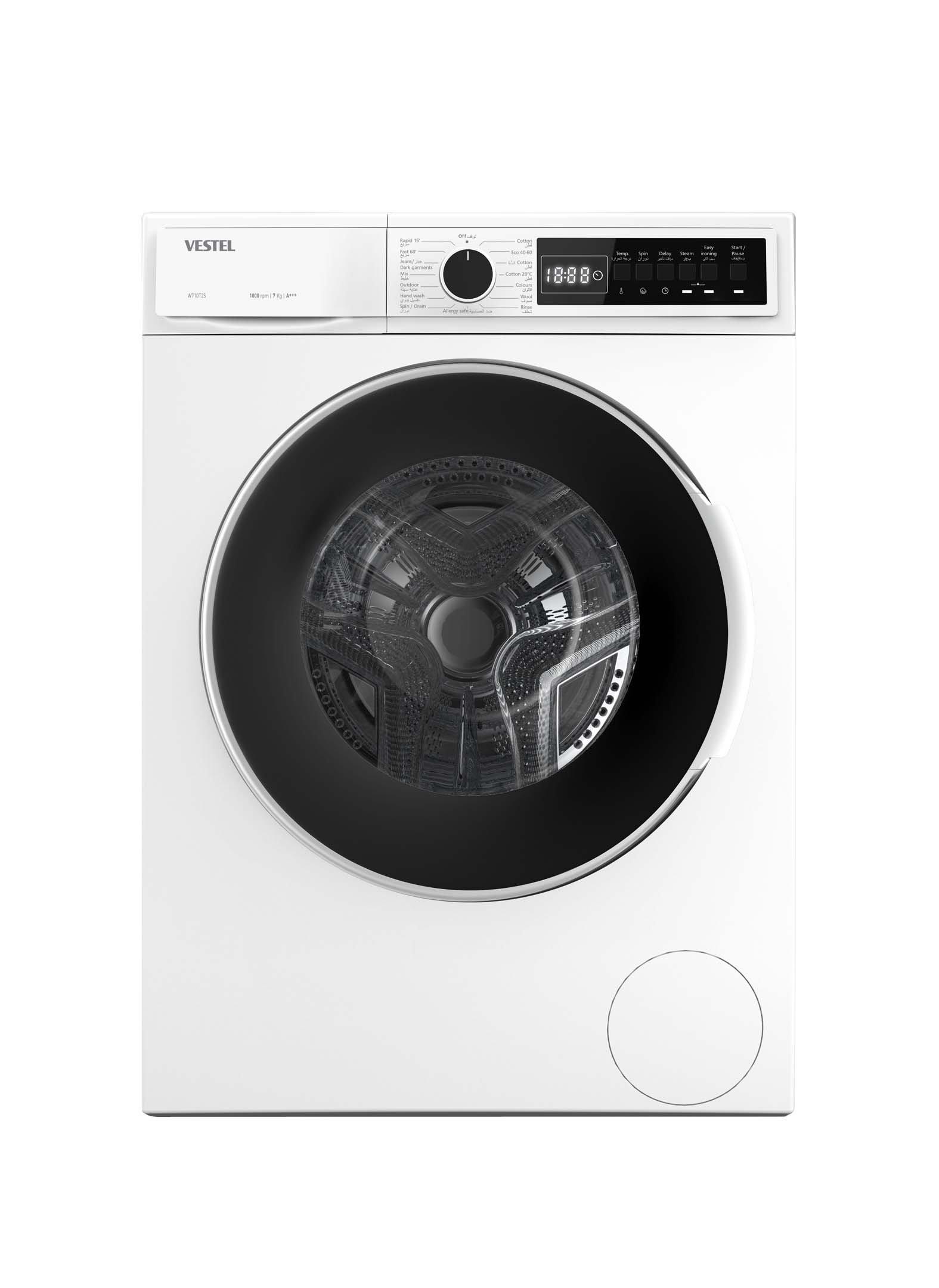 Vestel, Washing Machine, 7.0KG Front Load, White - eXtra Bahrain
