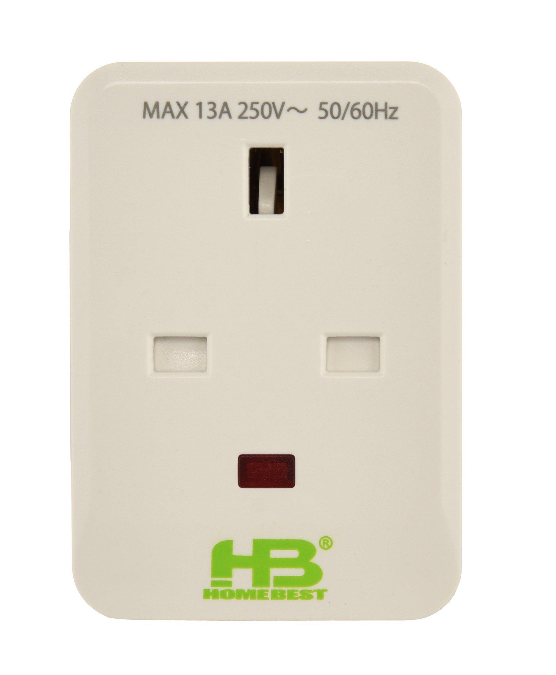 Home Best, Power Adaptor Plug, 3 Neon Sockets, White - eXtra