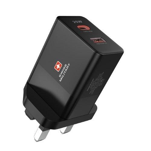 Swiss Military 25W Power Station, Super Fast Charging, Black - eXtra Oman