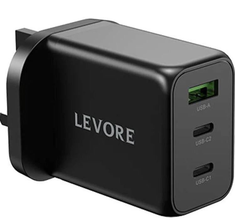 Levore Wall charger with Dual 65W 2XUSB-C Ports and 30W 1XUSB-A Port ...
