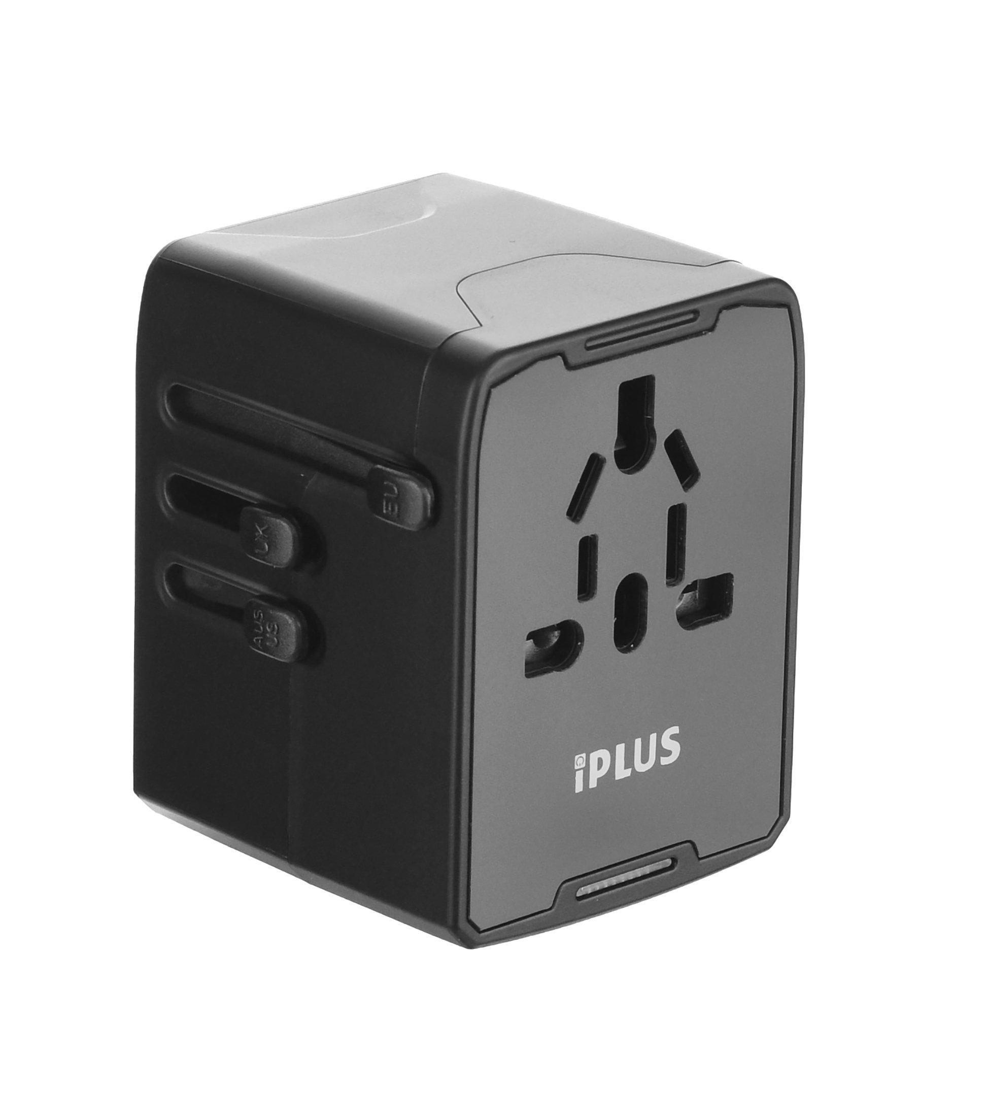 IPLUS, World Travel Adapter with 1 Universal Socket, 3USB + 1 Type-C Ports - eXtra