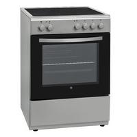 Hoover 60x60 Ceramic Electric Cooker 4 Burners 65 Ltrs Oven Silver eXtra Oman