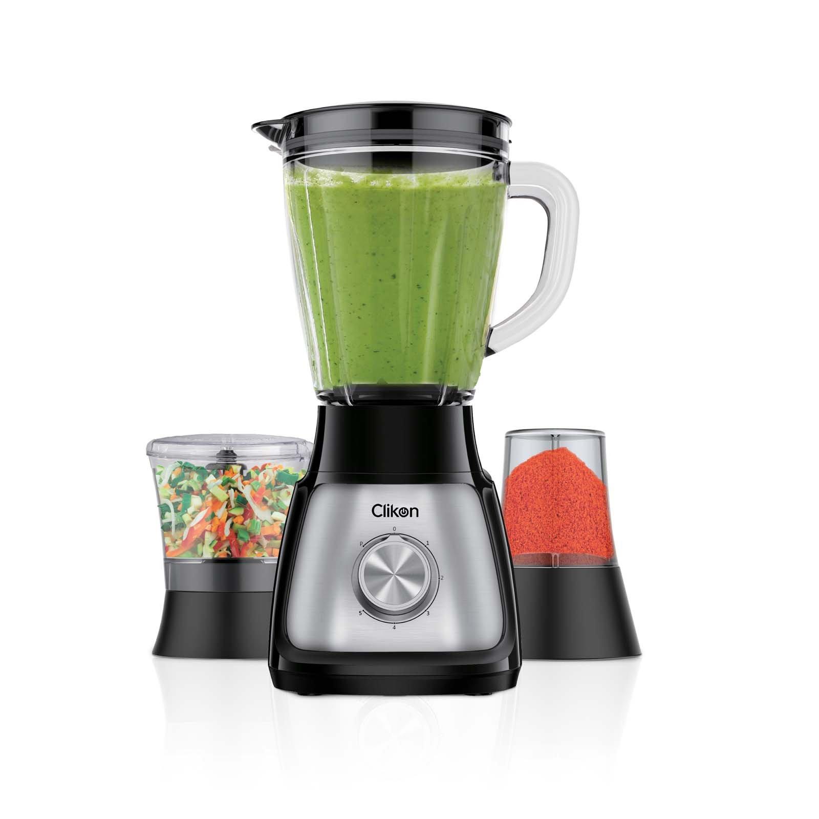 Clikon 3in1, 1.5L Blender, 500W, Silver/Black - eXtra Bahrain