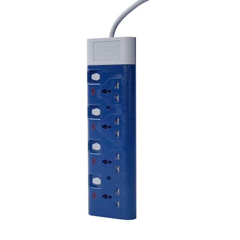 Clikon, 2M, 4 Way Extension Socket, White - eXtra Oman