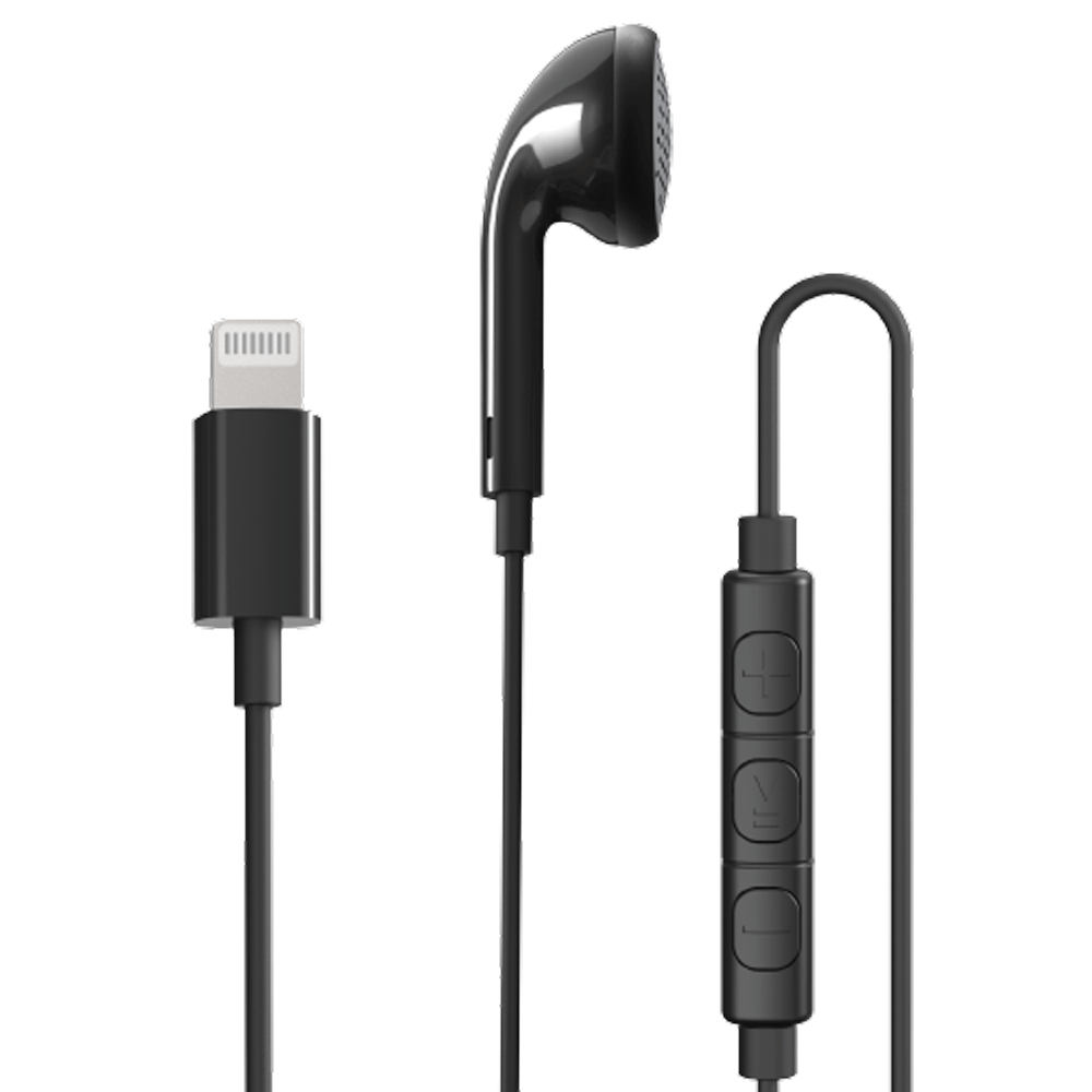 RavPower, Lightning Earphone, Black - eXtra Oman