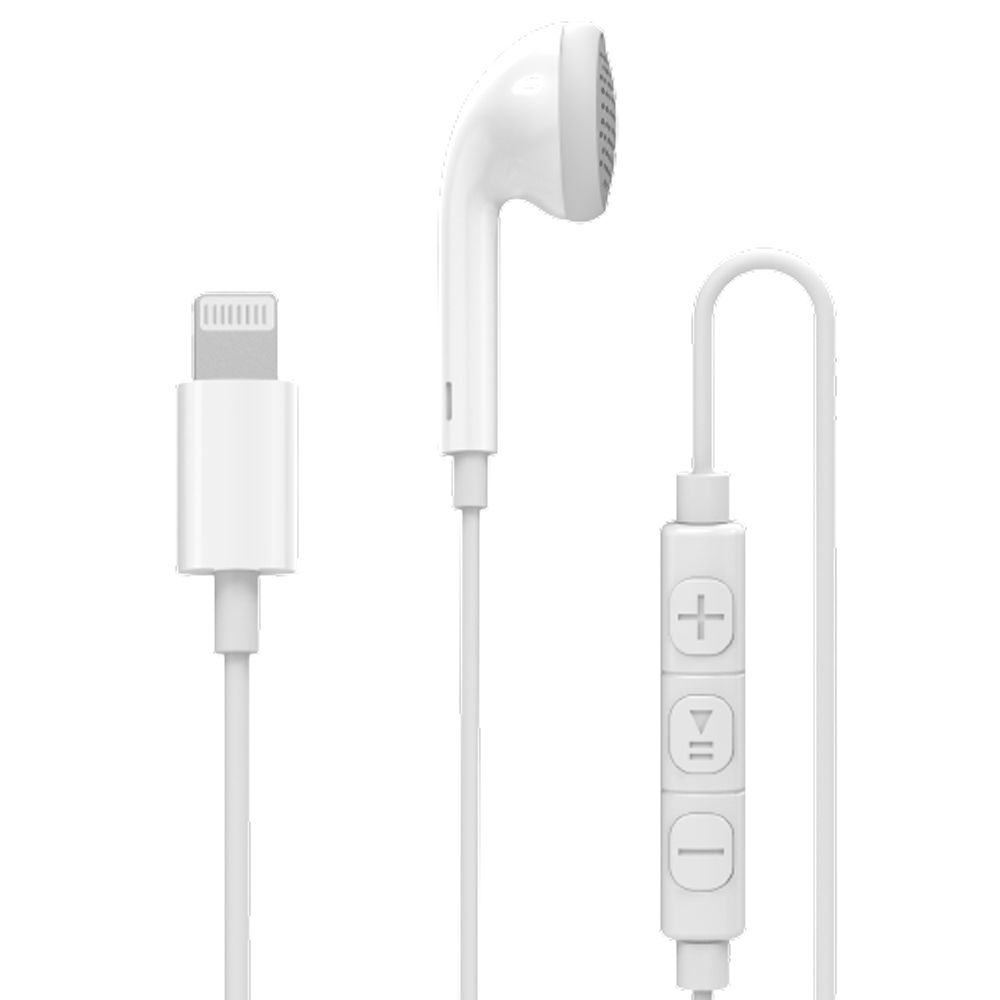 RavPower, Lightning Earphone, White - eXtra Oman