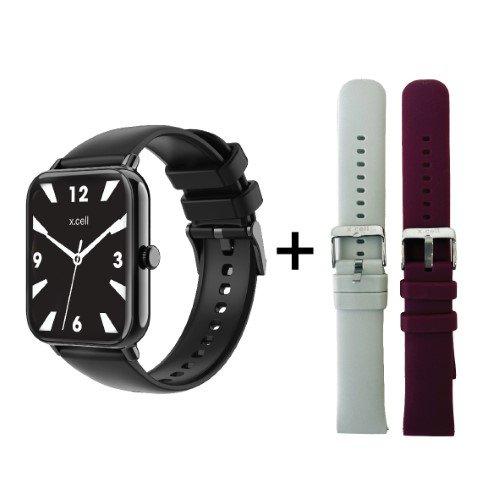 Xcell, Smartwatch G8TPRO, 1.85Inch, Black + 2 Silicone Straps - eXtra Oman