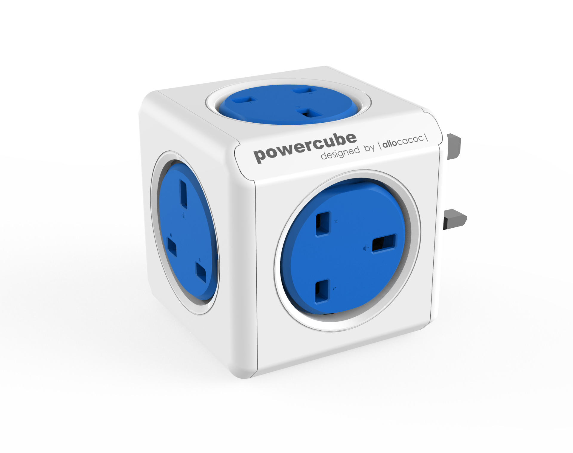 Allocacoc PowerCube Original, 5 Sockets, Blue - eXtra