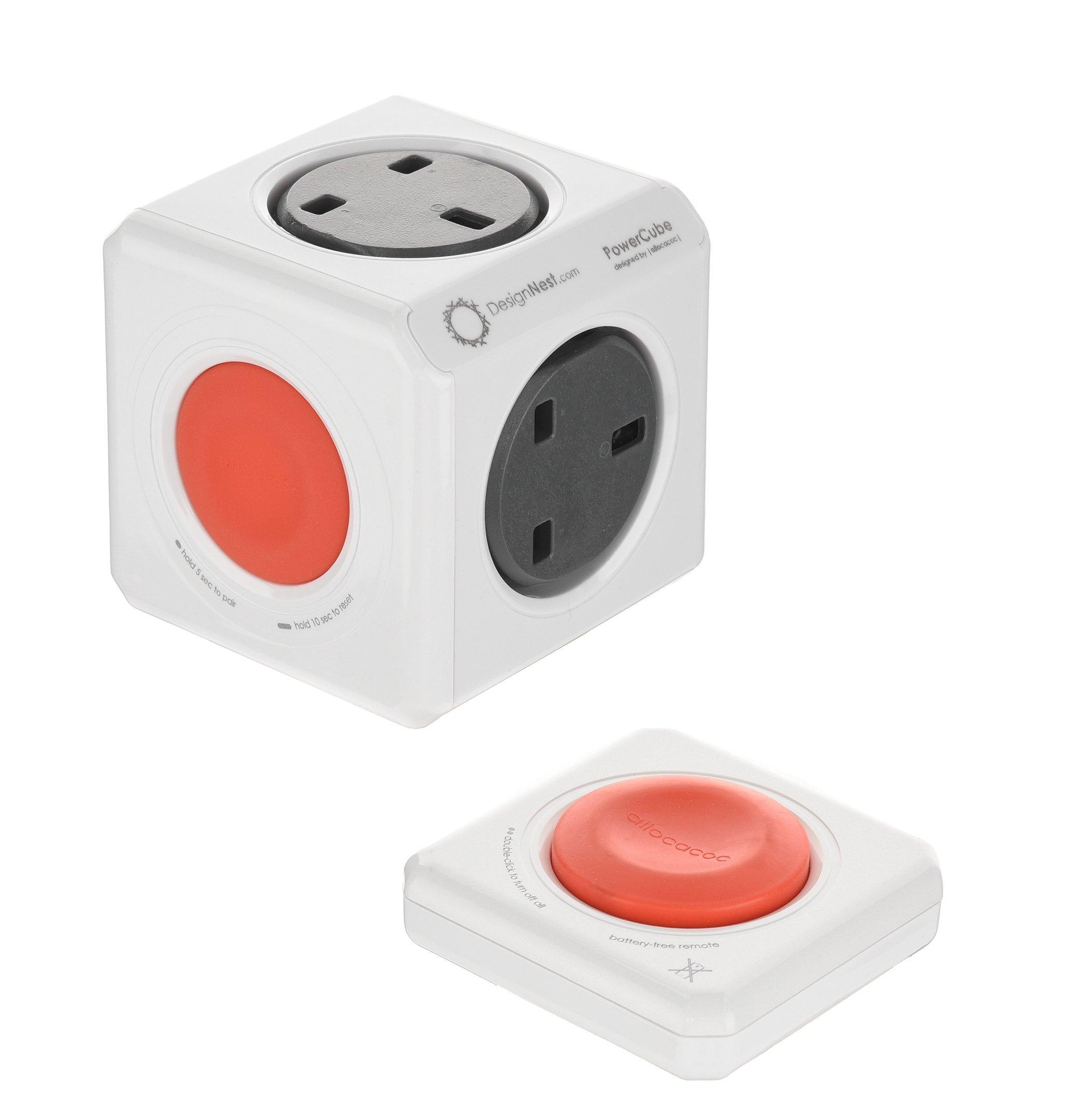 Allocacoc PowerCube Original Remote Set, 4 Sockets, Grey - eXtra