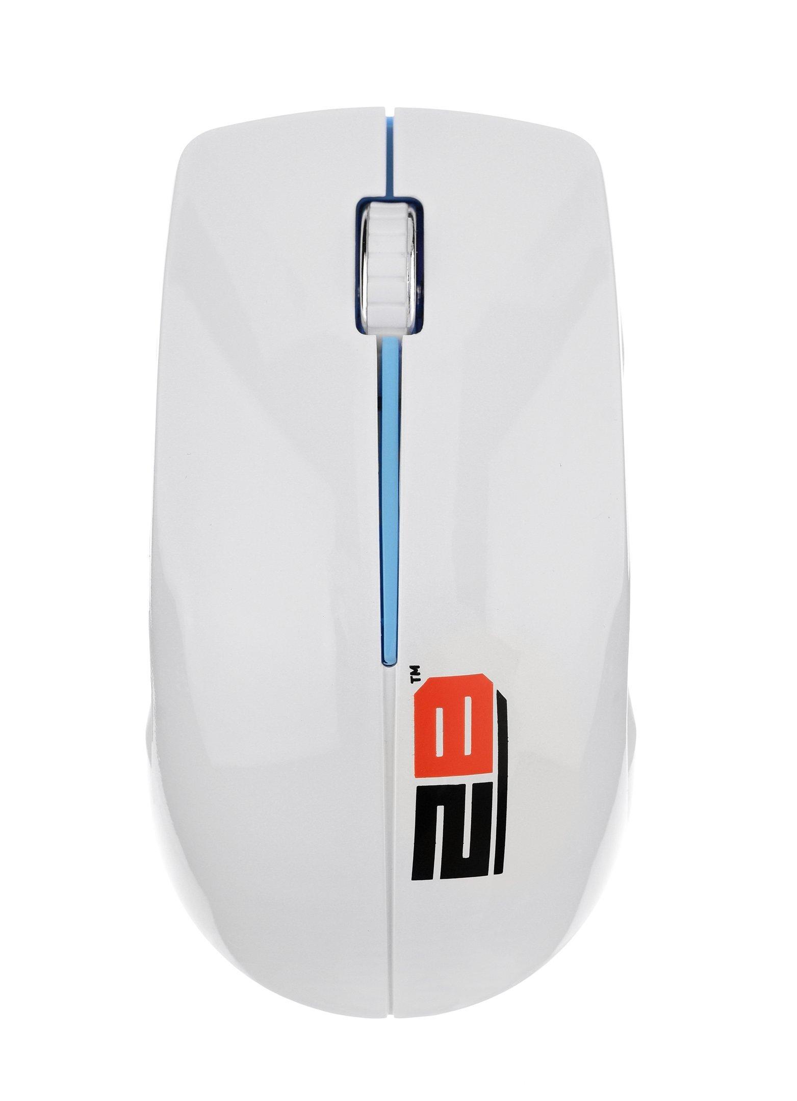 2B MO33W Wireless Mouse, White/Blue - eXtra
