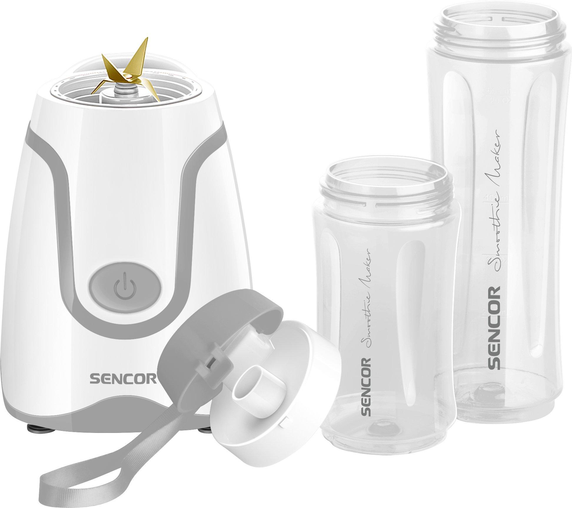 Sencor Smoothie Maker with 2 Bottles (600ml & 300ml), White - eXtra