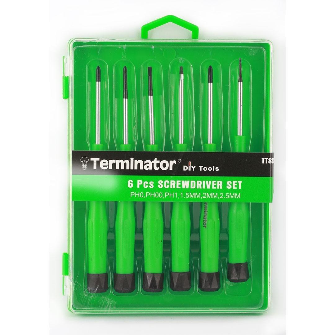 Terminator 6Pcs Mini Screw Driver Precision Set Tweezer Silver/Green ...