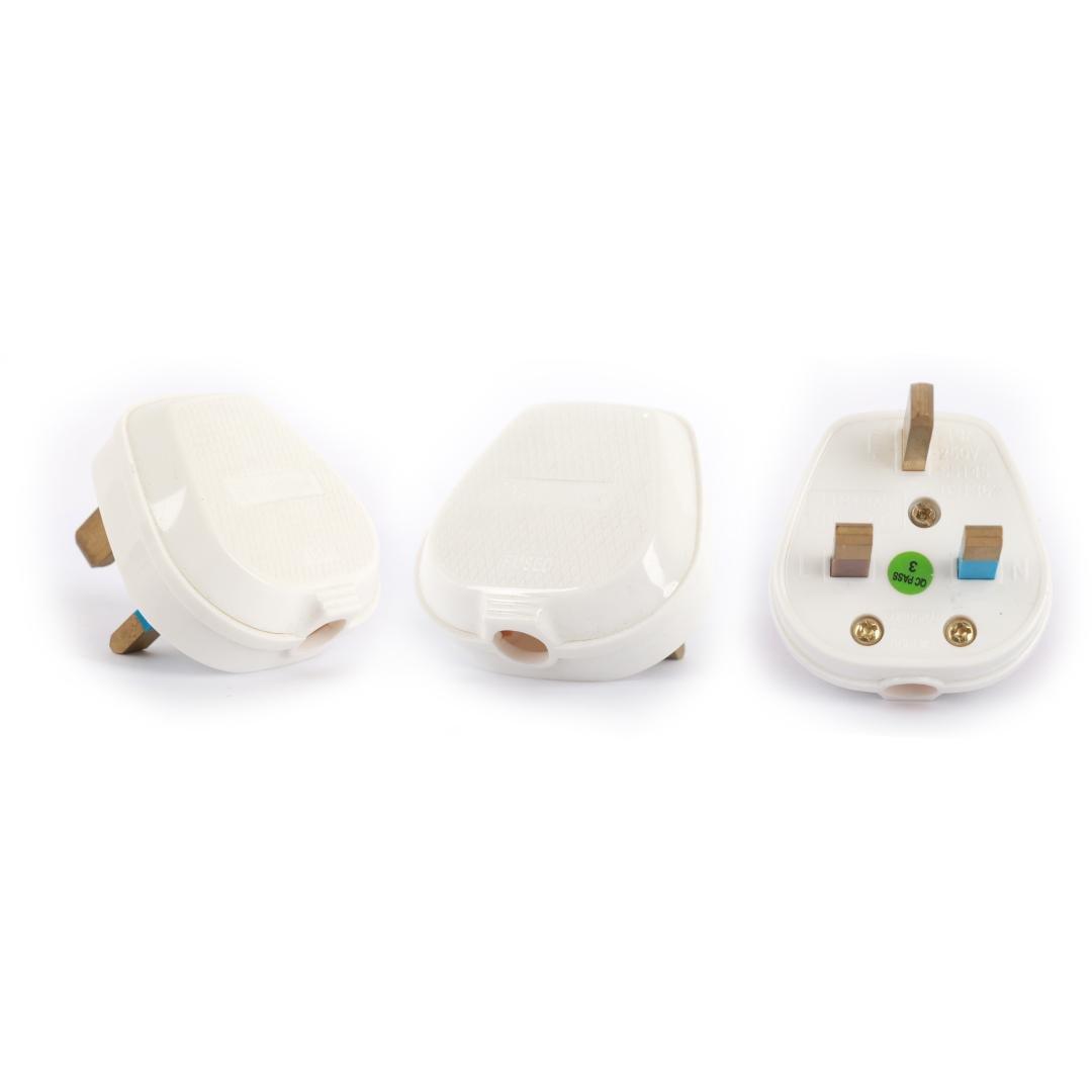 Terminator 3Pin With Fitted 13Amp Fuse Top Plug White, - eXtra Bahrain