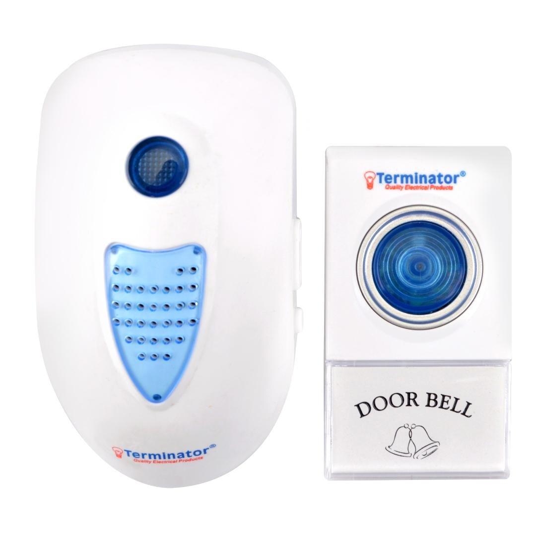 Terminator Digital Wireless With 38 Different Melodies Door Bell White ...