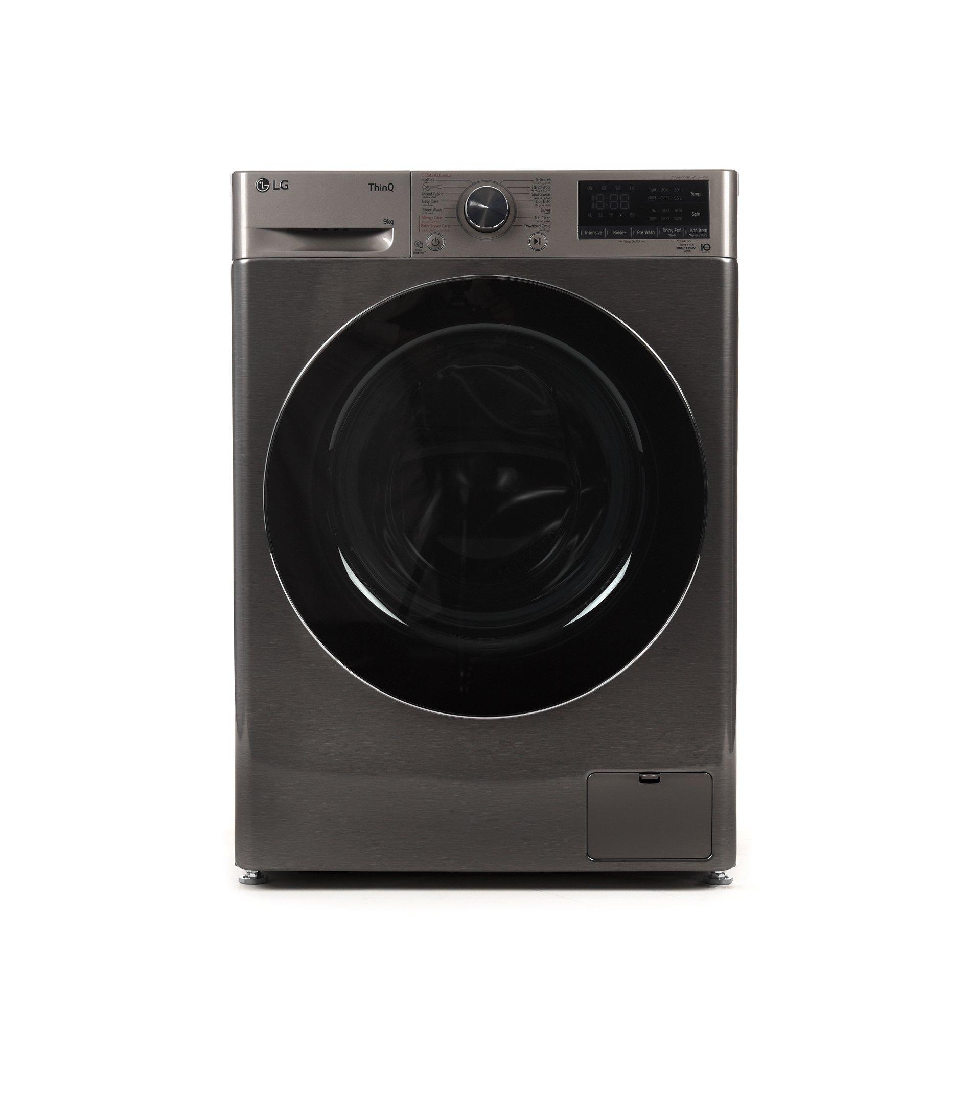 LG Front Load Washing Machine 9kg, ThinQ (Wi-Fi), AI DD, Platinum ...