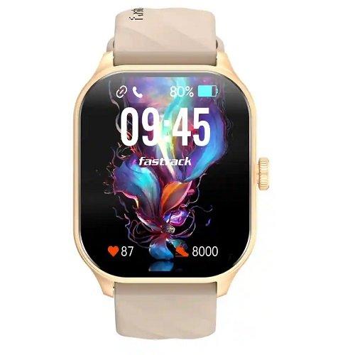 Fastrack Reflex Power Smartwatch, 1.96", 7 days Batterylife, Gold/Beige ...