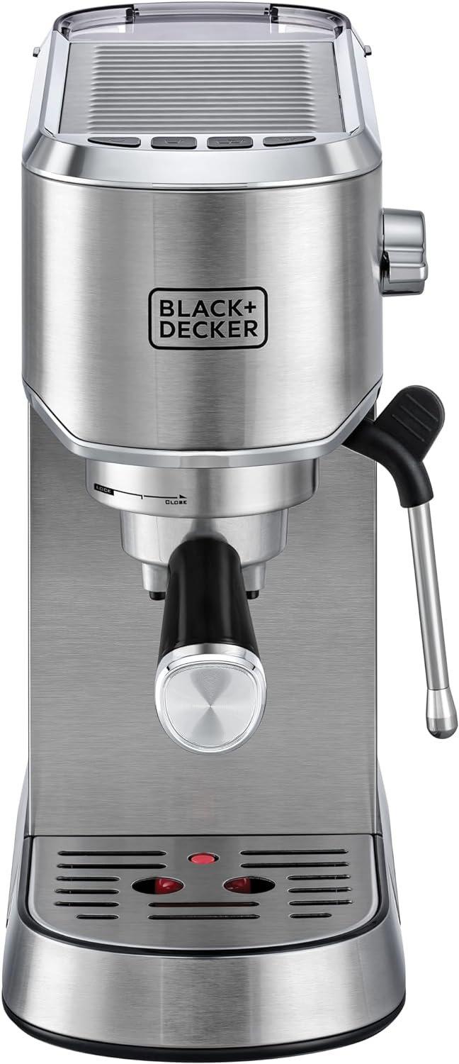 BLACK+DECKER 15 Bar Espresso Coffee Machine 1450W Silver - eXtra Bahrain