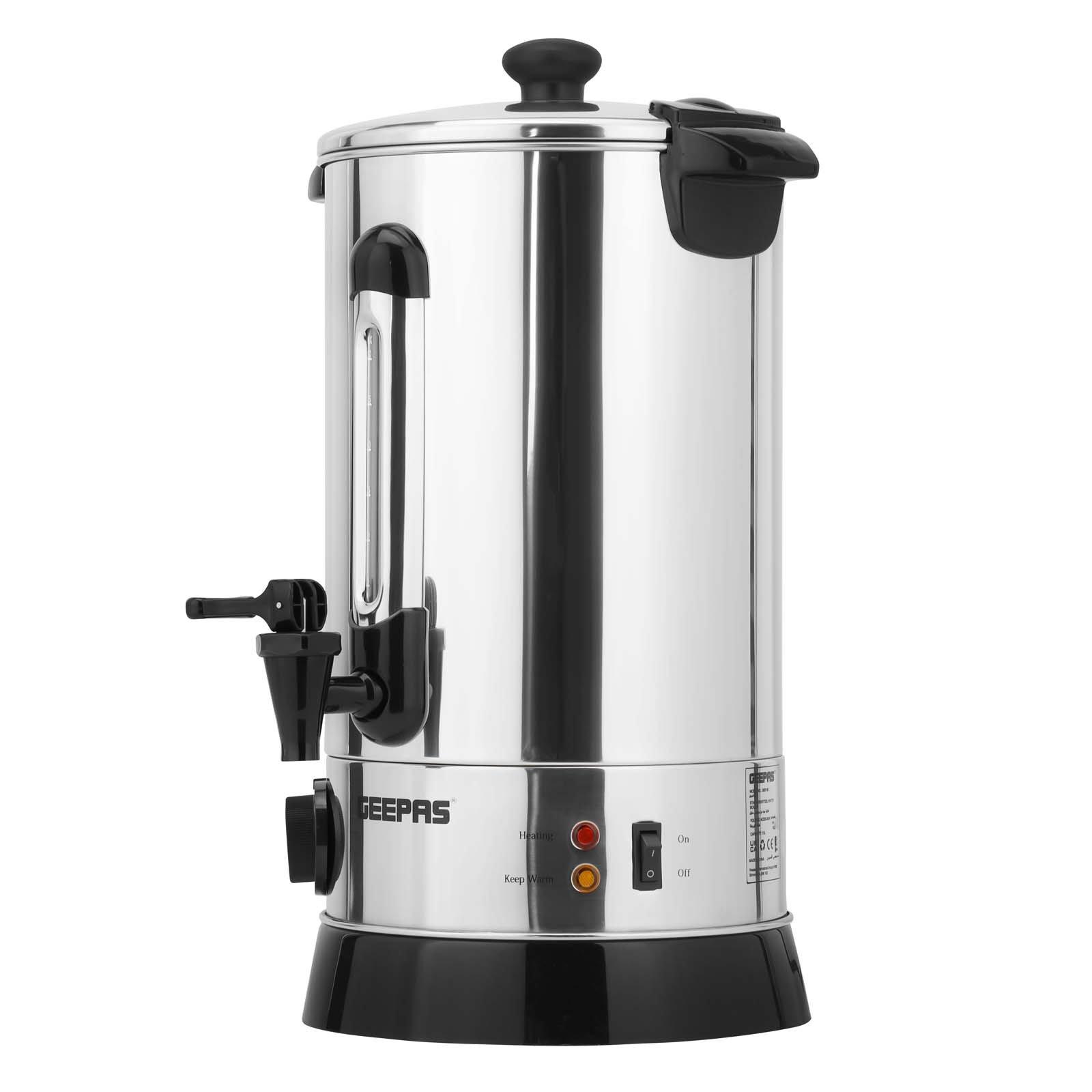 Geepas 15L Stainless Steel Water Boiler 1650W Black/Silver - eXtra Bahrain
