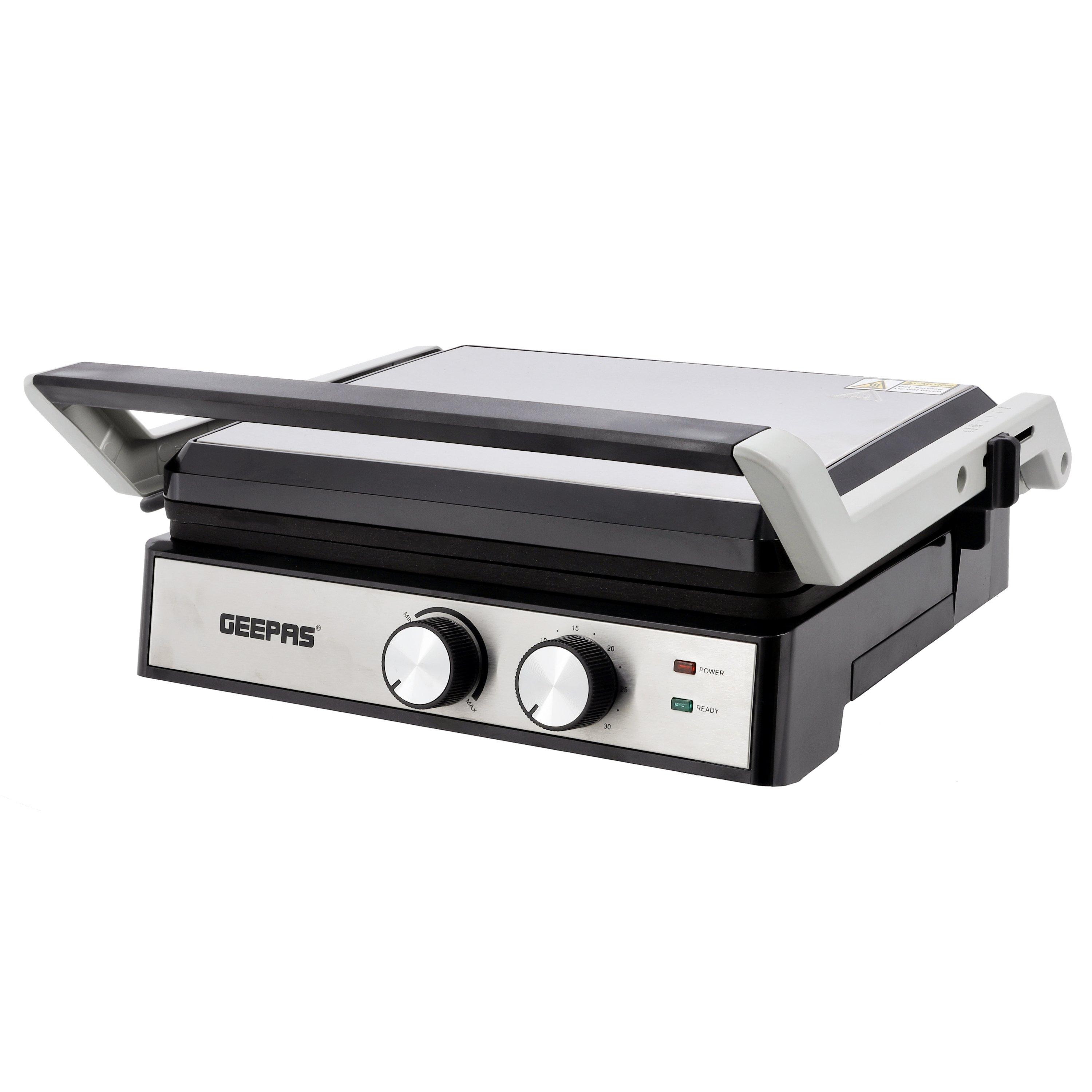 Geepas Stainless Steel Grill Maker Panini Maker Black/Silver - eXtra ...