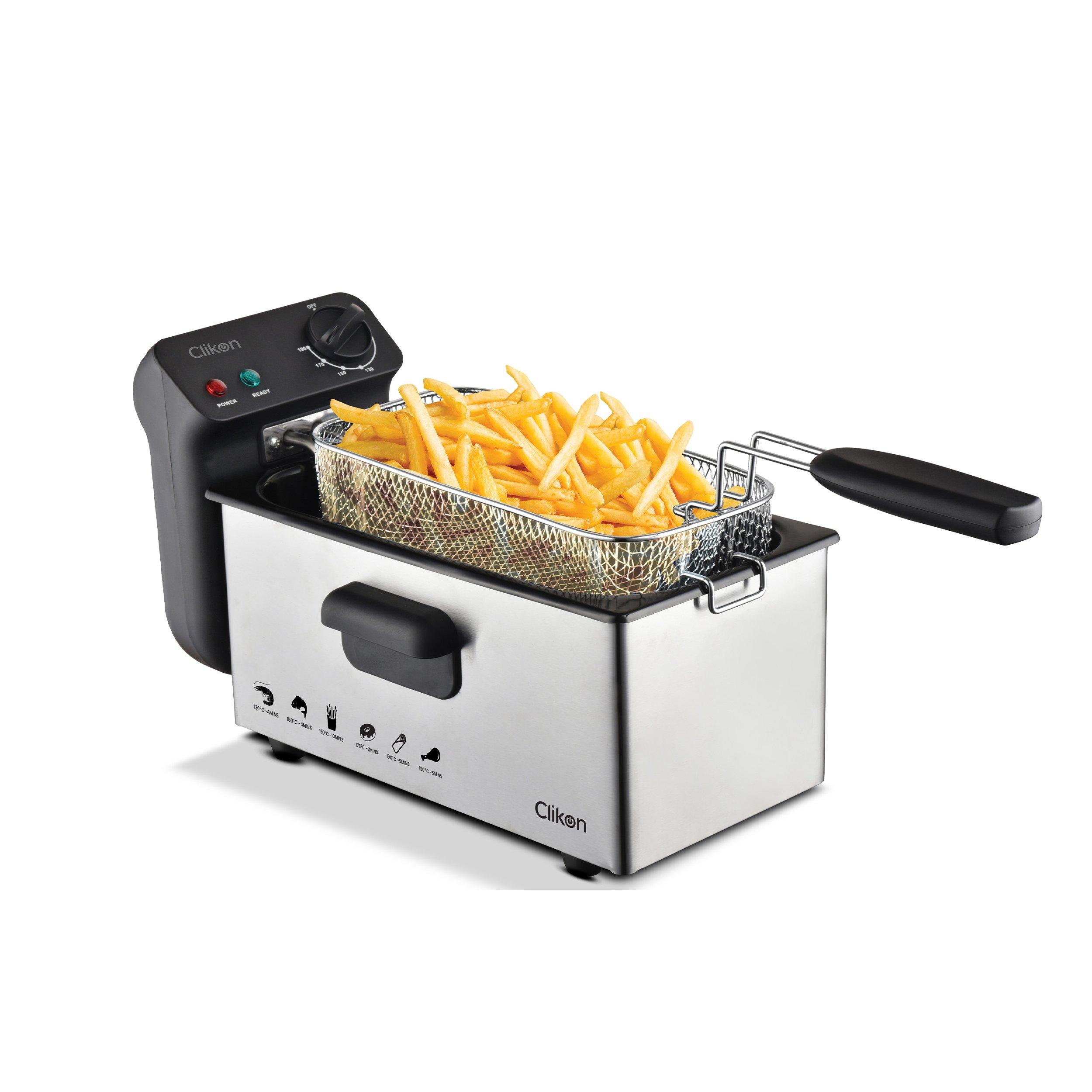 Clikon 3L Stainless Steel Deep Fryer 2000W Silver - eXtra Bahrain