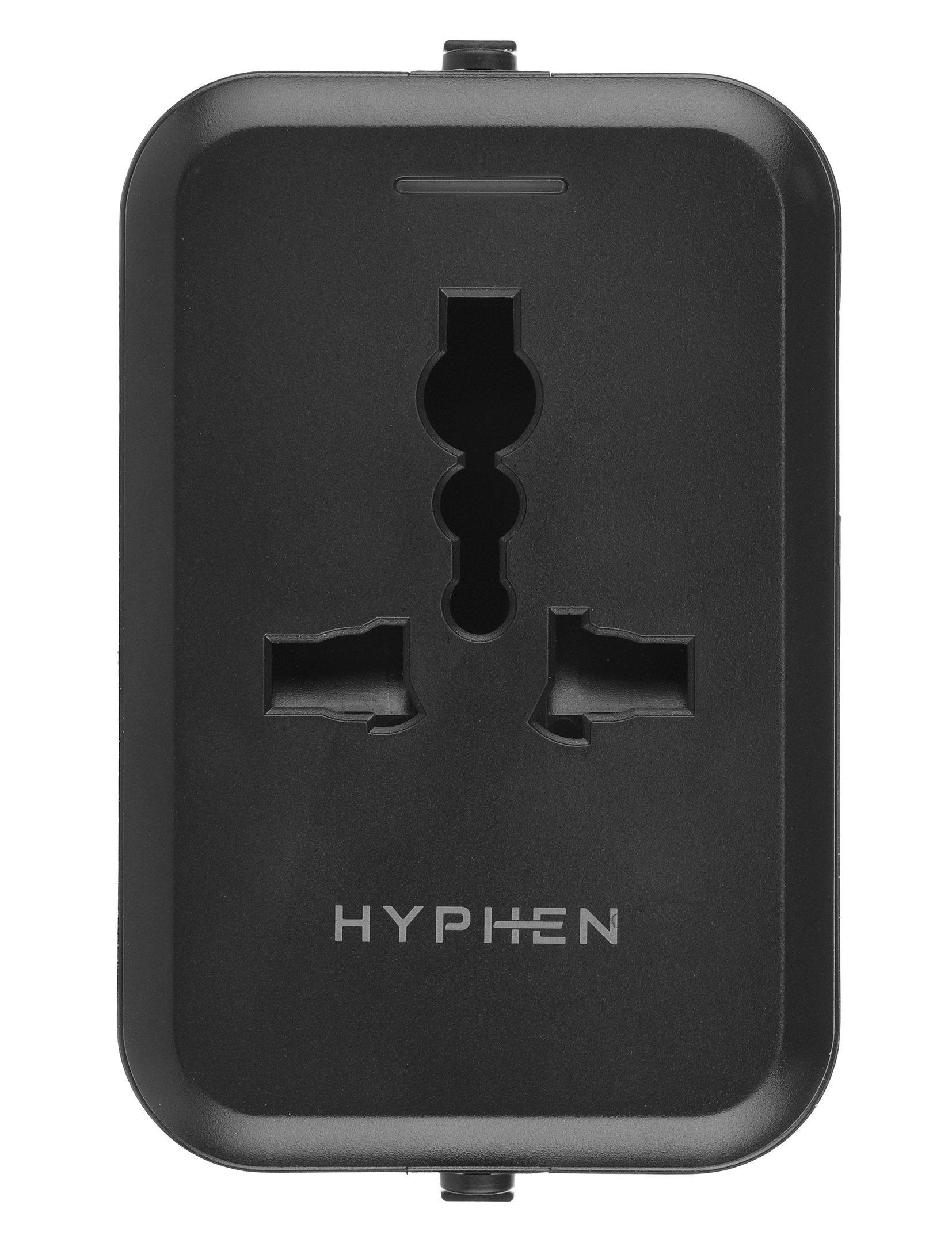 هايفن ، محول سفر عالمي بقوة 20 واط ، أسود - إكسترا