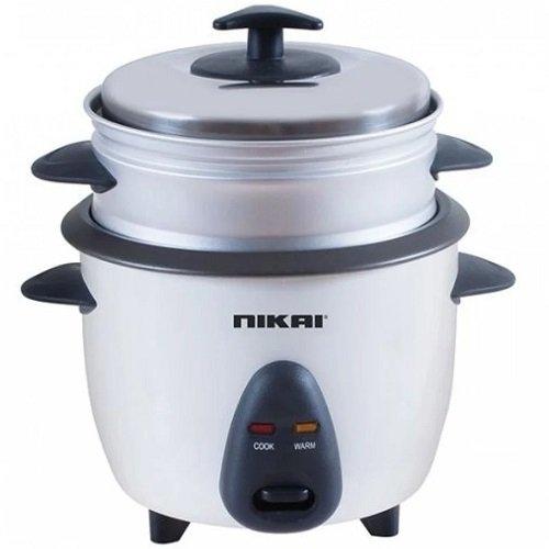 Nikai Rice Cooker, 400W, 1L, Aluminum Steamer, White - eXtra Oman