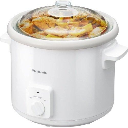 Panasonic 5.0L Slow Cooker, Glass Lid, 3 Heat Settings, White - eXtra Oman