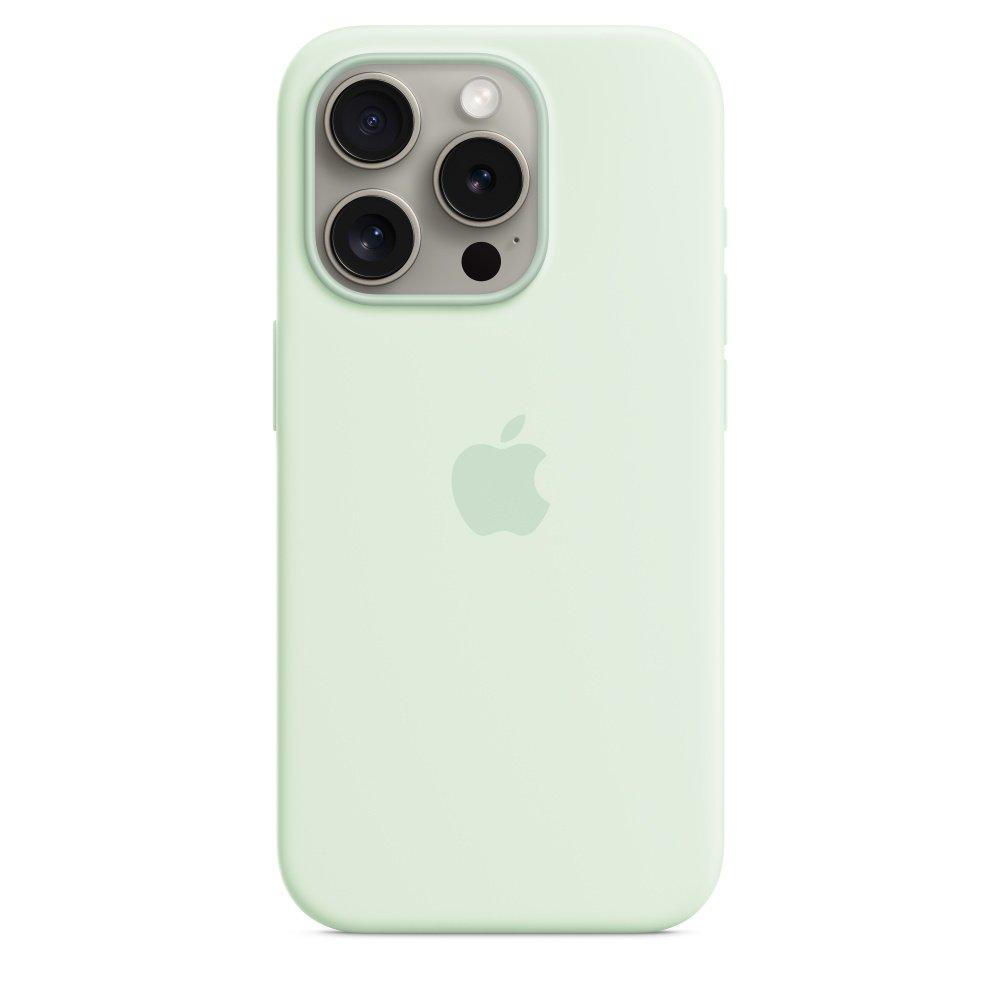 Apple iPhone 15 Pro Max Silicone Case with MagSafe,Soft Mint - eXtra