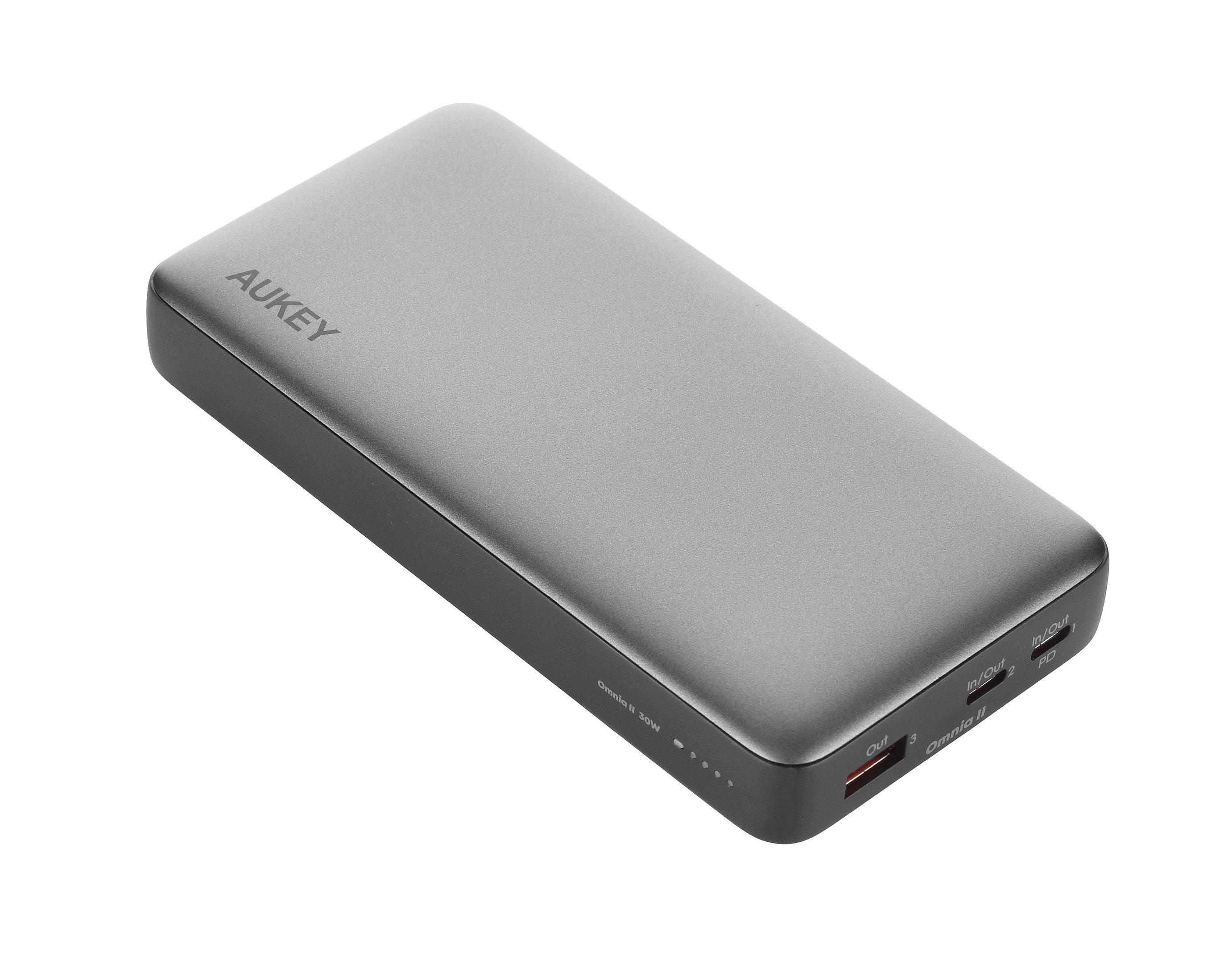AUKEY Power Bank 30W 20000mAh USB & Type-C, Gray. - eXtra