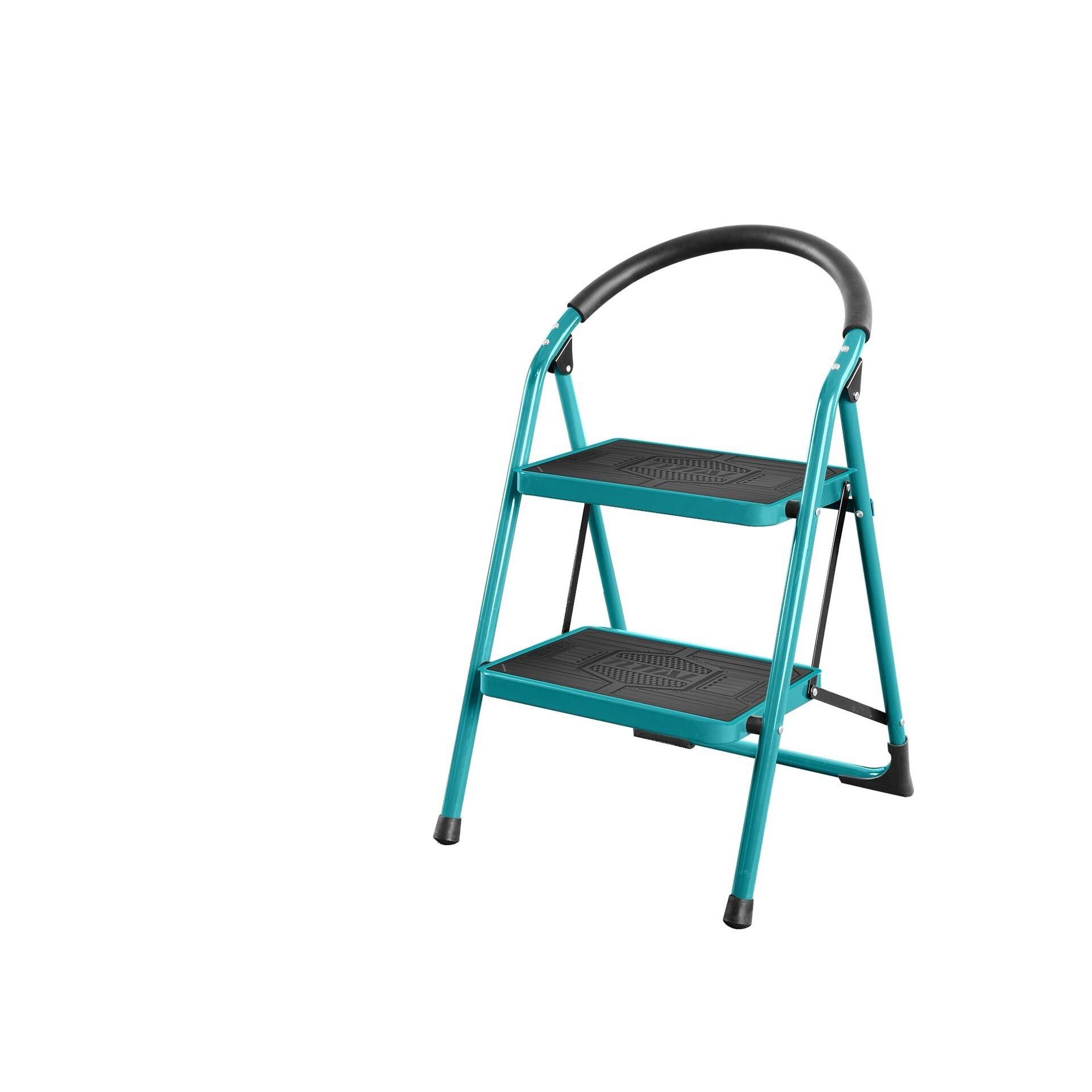 TOTAL Steel Ladder 2 Steps, Blue. - eXtra