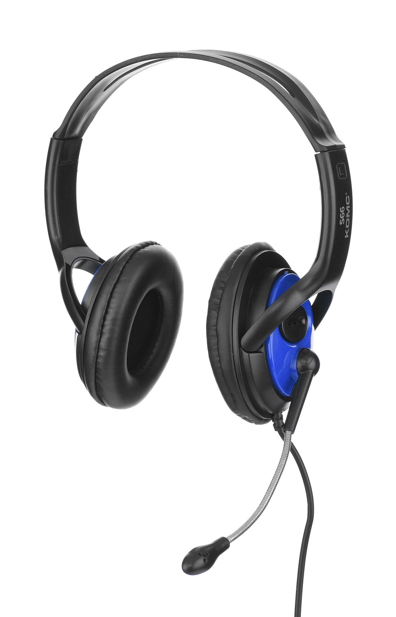 KOMC Gaming Headset Wired, Black/Blue - eXtra