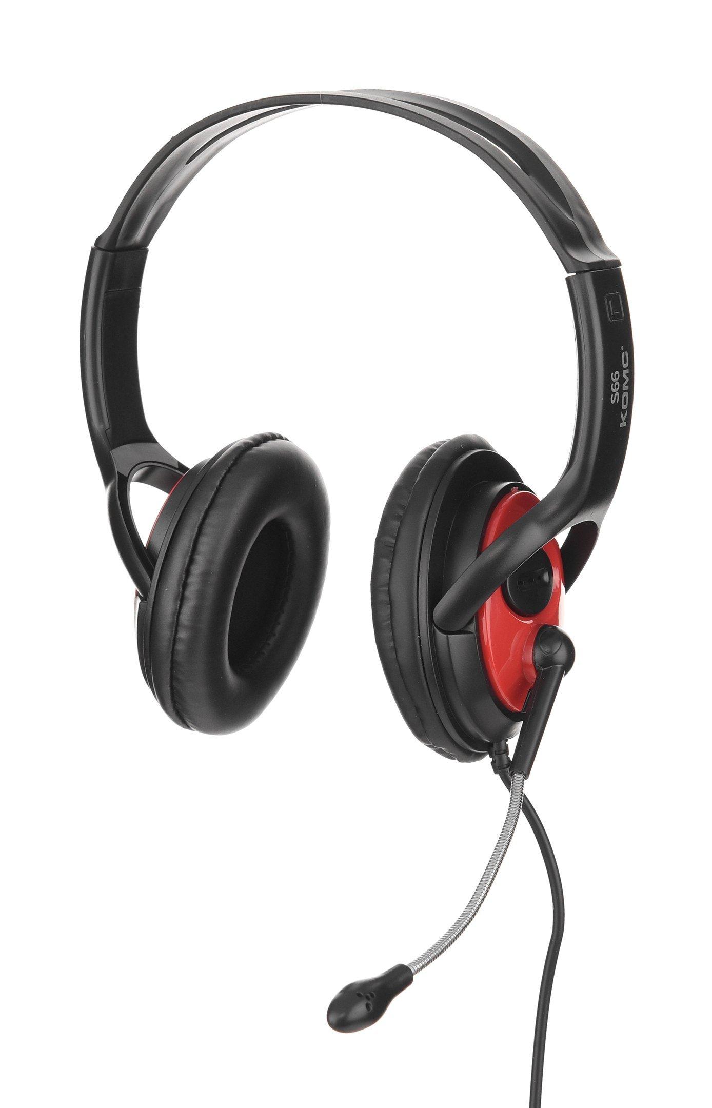 KOMC Gaming Headset Wired, Black/ Red - eXtra