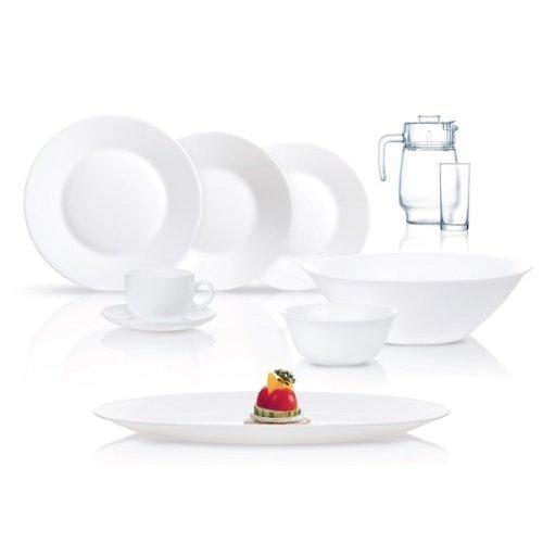 Luminarc Temp Essence 46 Pcs Dinner Set, White - eXtra Oman