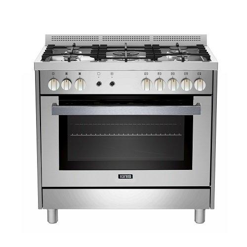 Ignis 90x60cm Gas Cooking Range, 5 Burners, Full Safety, Inox - eXtra Oman