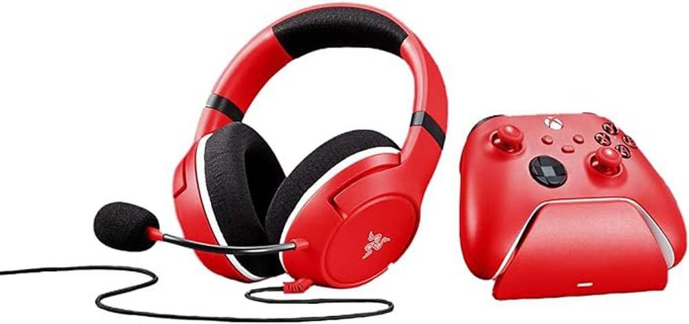Razer, kaira X Headset wired with Xbox Controller charging Stand, Red ...