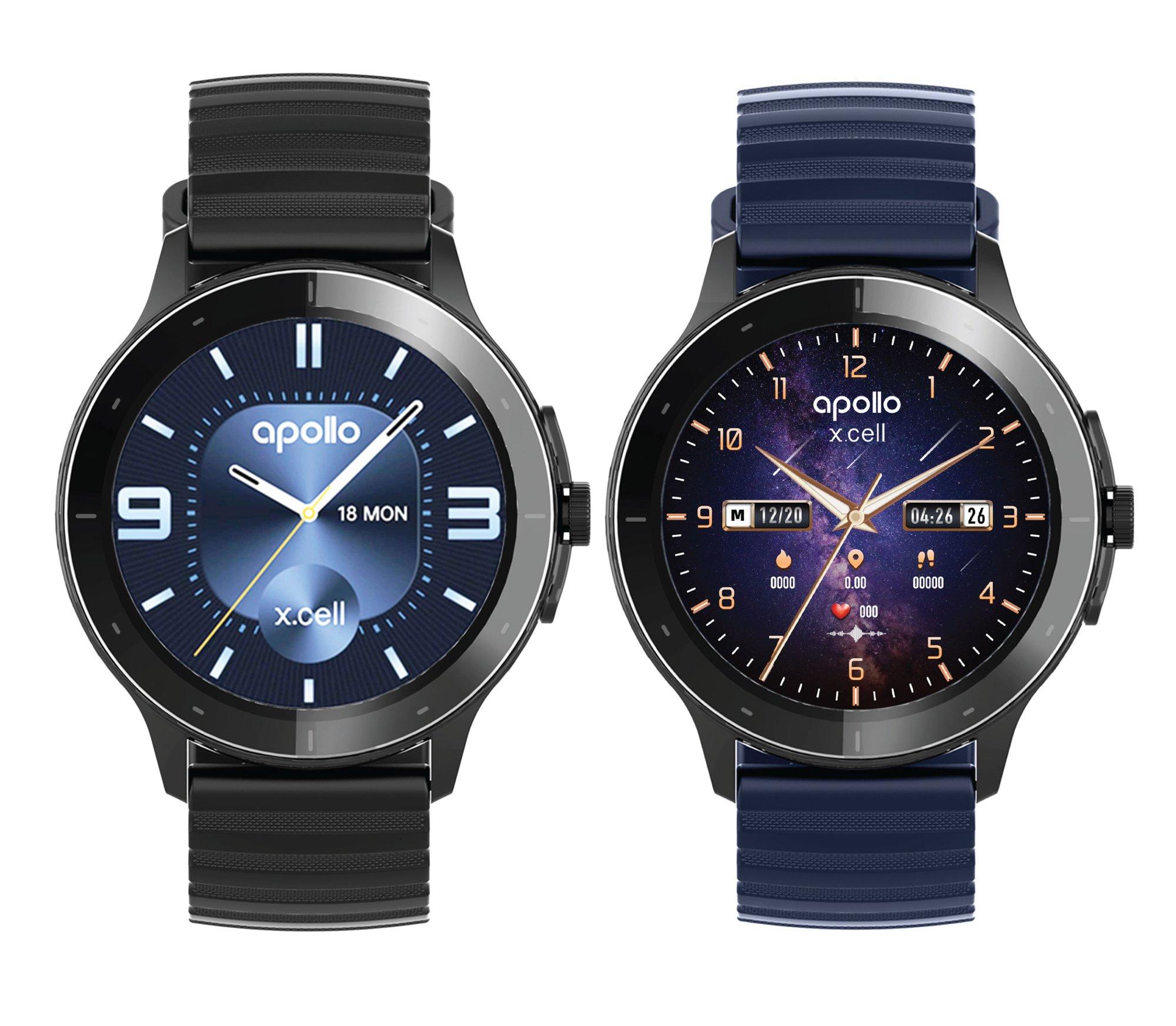 X.Cell APOLLO W2 Smartwatch With Blue/Black Silicon Strap Silver ...