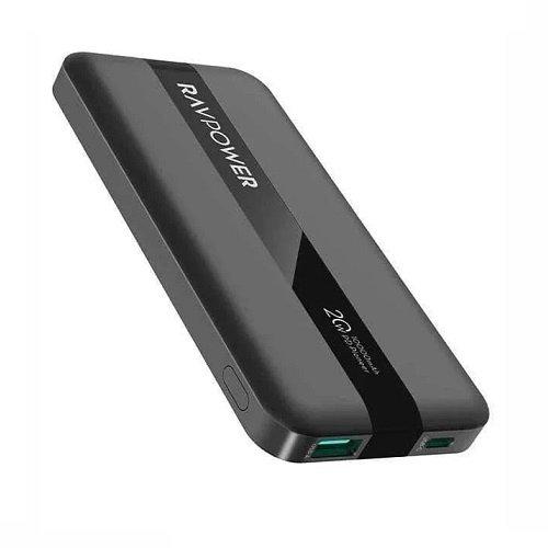 Ravpower 10000mAh Powerbank, 20W, 2 Ports, Black - eXtra Oman