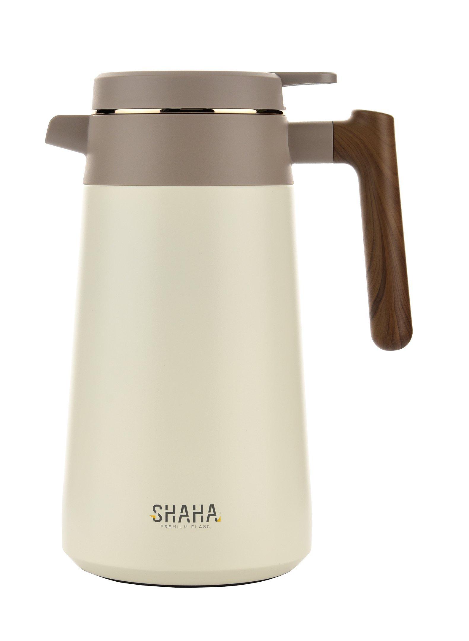 SHAHA, Smart Stainless Steel Vacuum Flask 1.7L, White - eXtra