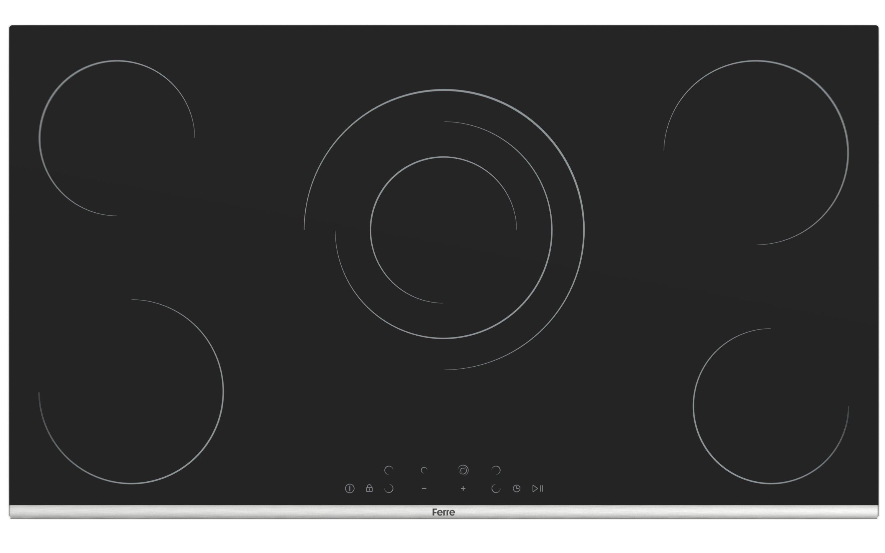 Ferre Hob Buit-in 5 Burners 90CM Cooking Zones Ceramic Black - eXtra ...