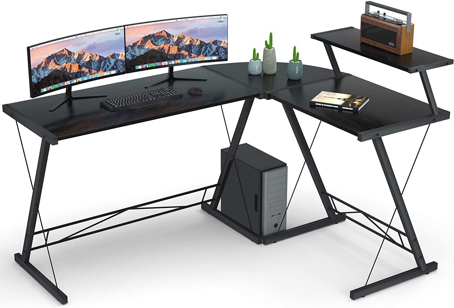 GAMEON 3 in 1, Gaming Desk , with Accessories, Stand, Black - eXtra