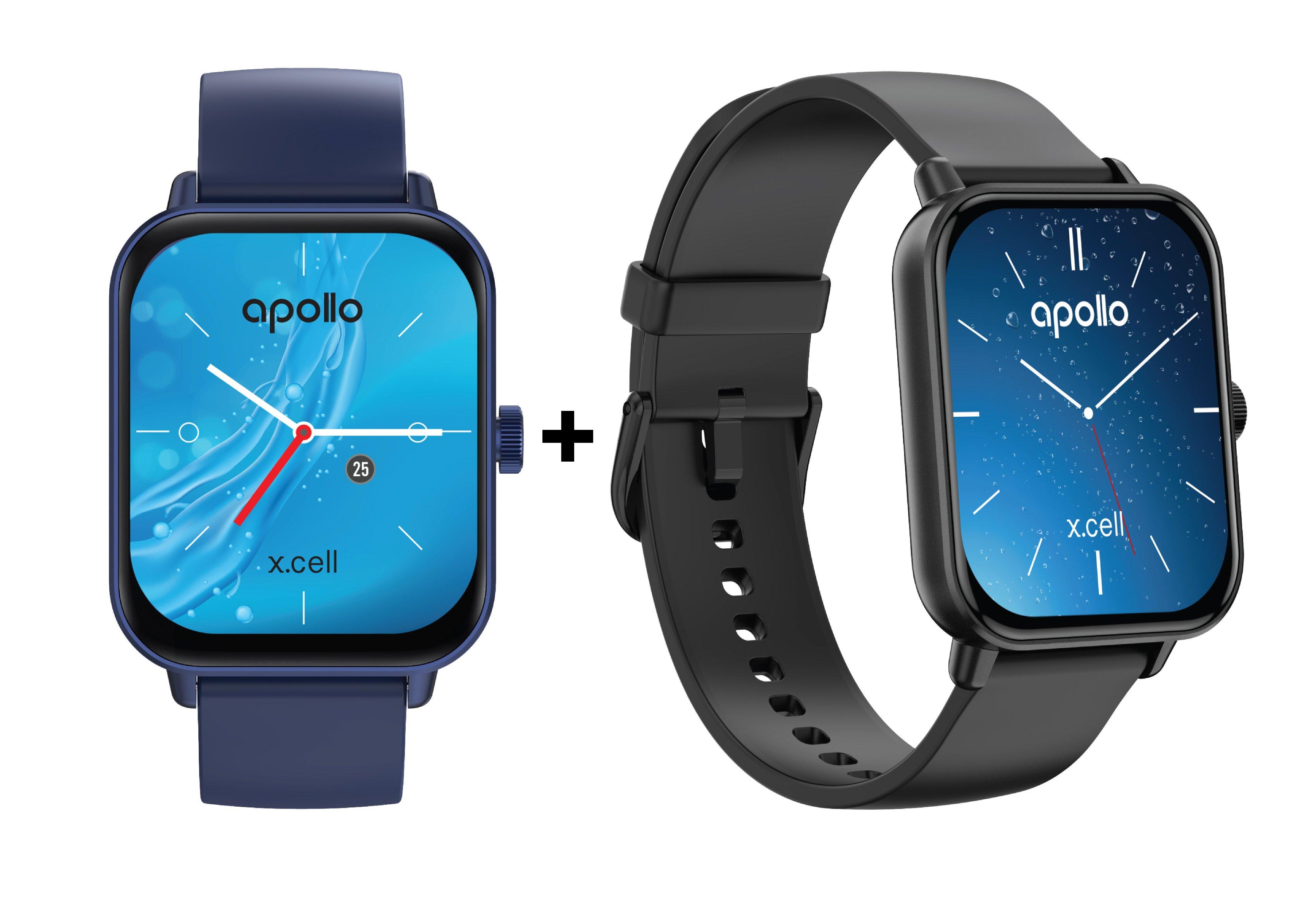 XCell APOLLO Smartwatch Bundled Pack With Silicon Strap Black/Blue ...