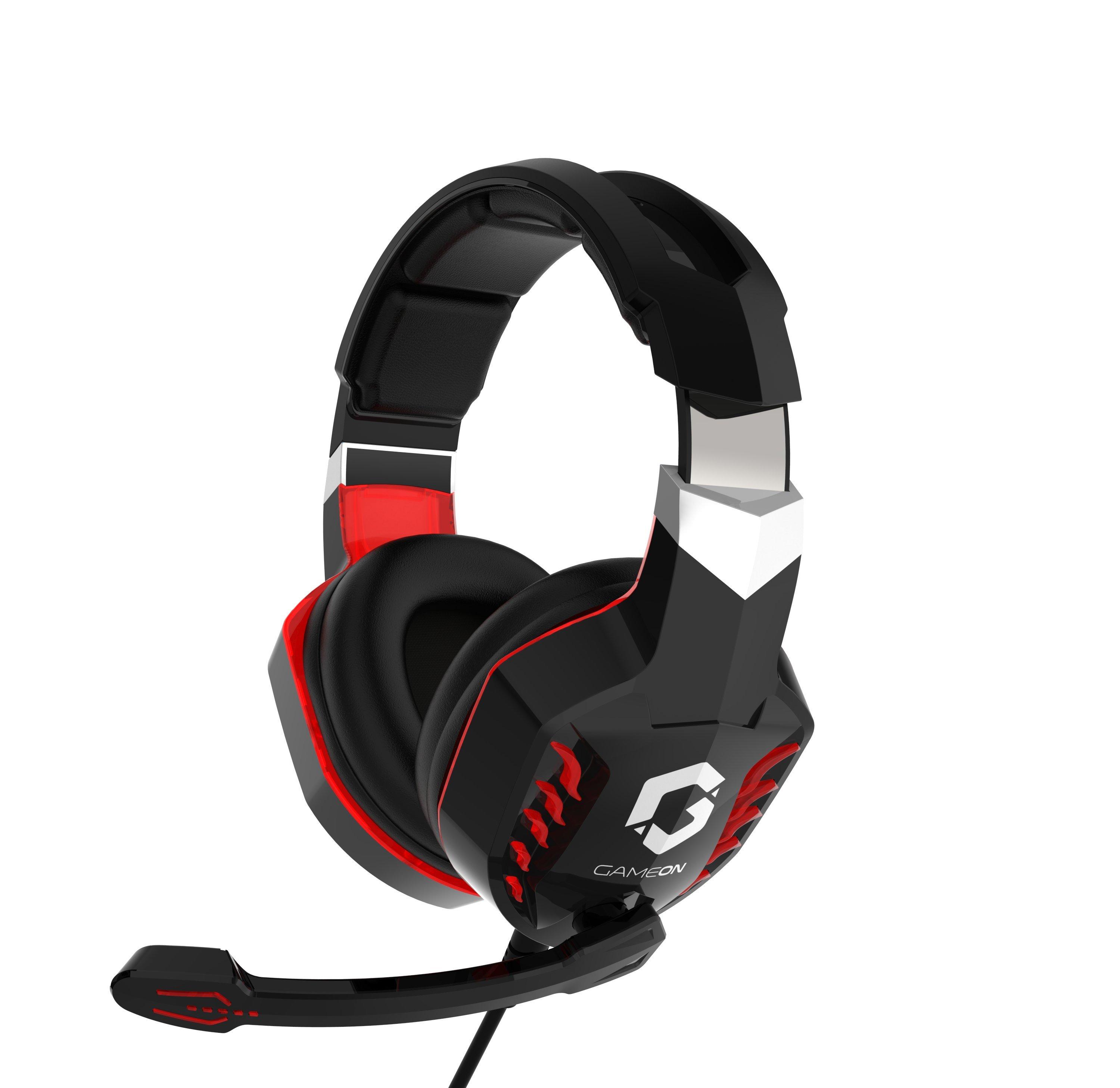 GAMEON, Gaming Headset, Wired, Black& Red - eXtra