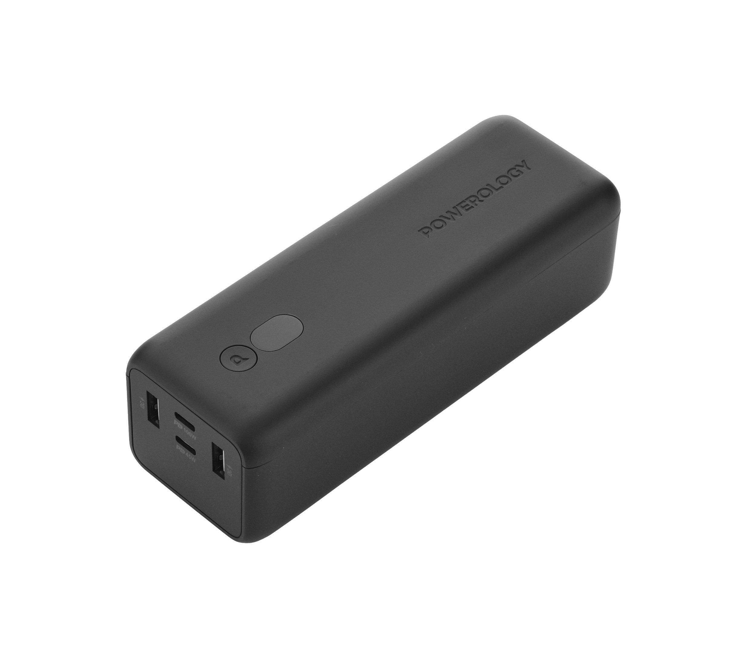 Powerlogy Onyx Power Bank, 30,000 mAh, 100W, Black - eXtra