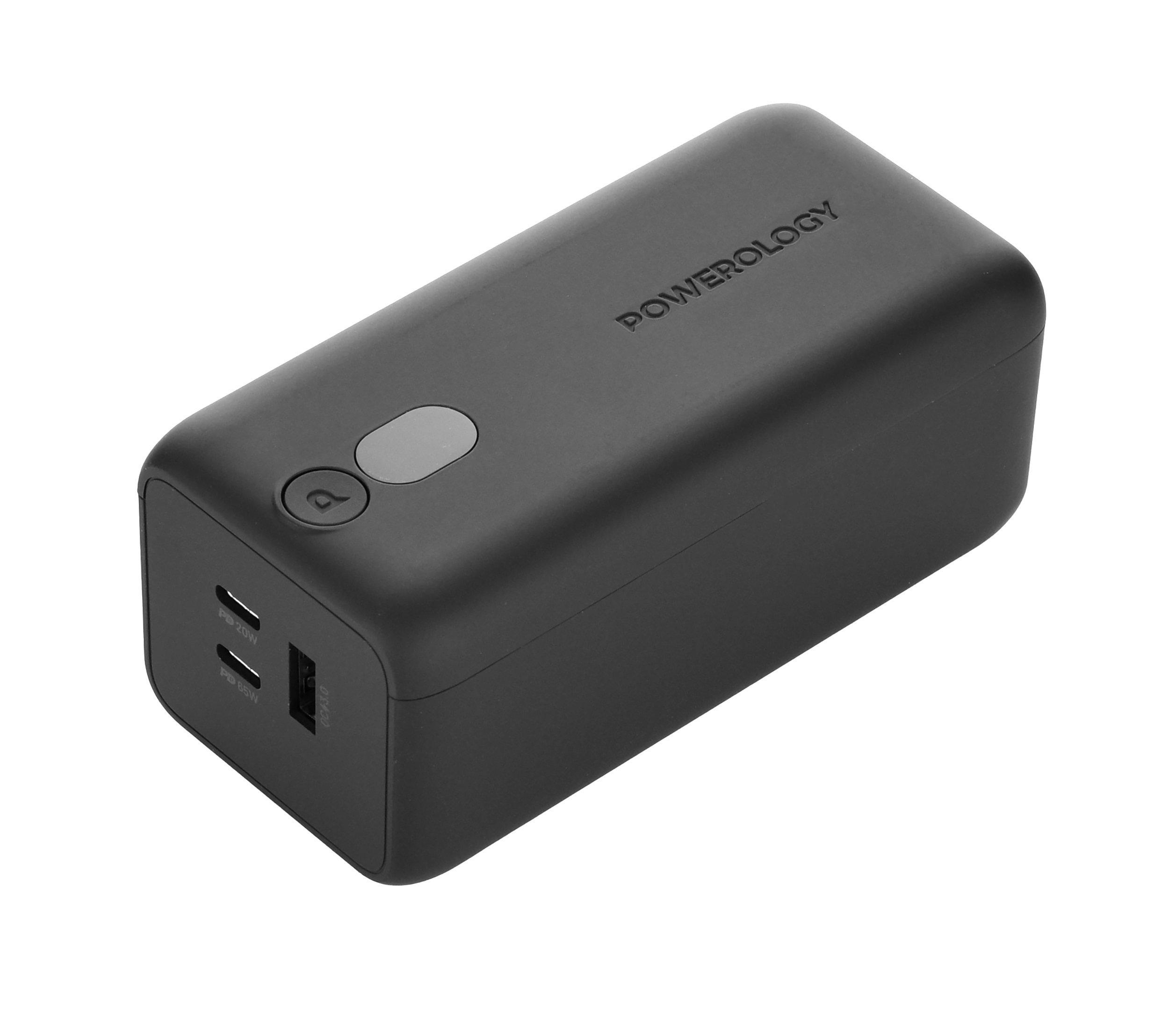 Powerlogy 20000 mAh Onyx Power Bank, 65W, Black - eXtra