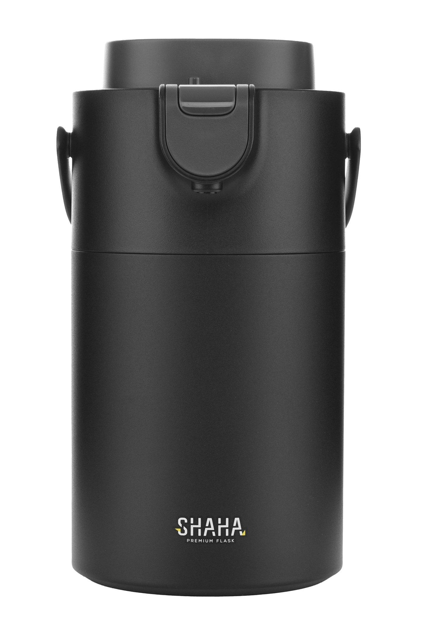 شاها، ترمس ستانليس ستيل حراري، 3 لتر، أسود - إكسترا