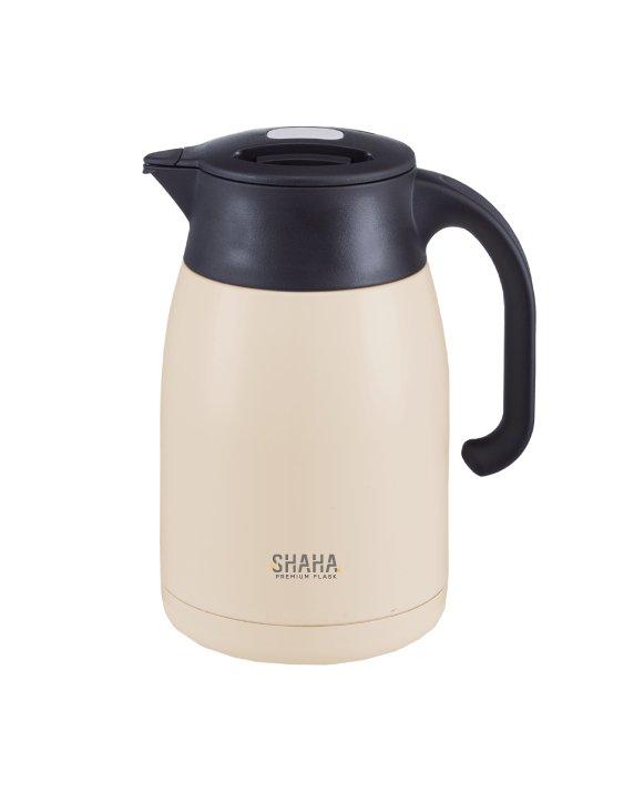 SHAHA, Stainless Steel Vacuum Flask With Filter 1.1L, Cream Brown - eXtra