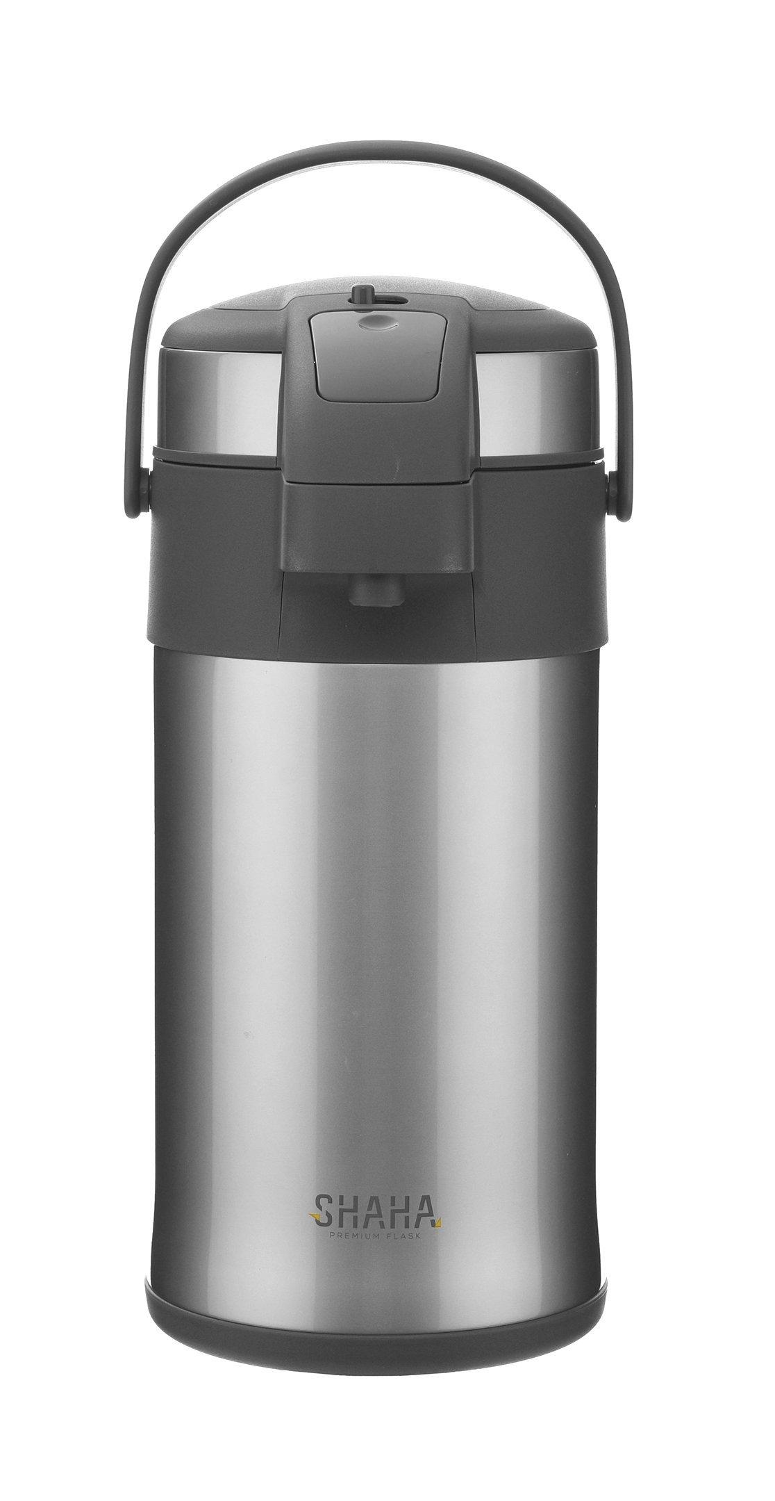 SHAHA, Stainless Steel Vacuum Flask, 4L, Grey - eXtra
