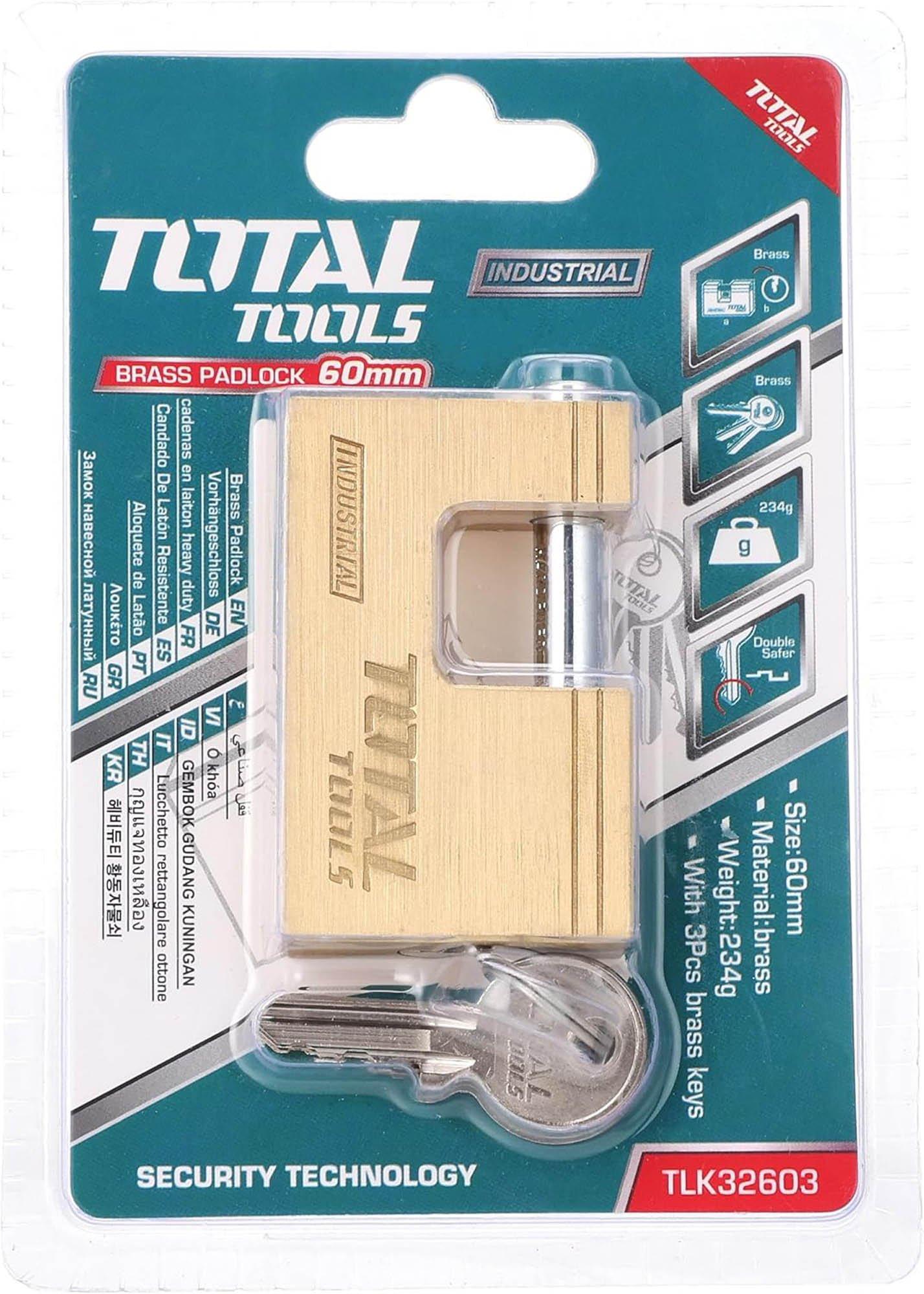 TOTAL, Brass Block Padlock 60Mm - eXtra