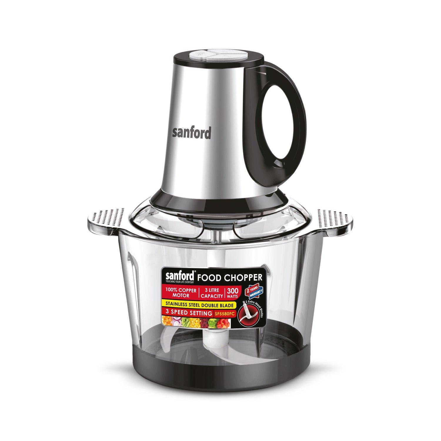 Sanford 3.0L Mini-Food Chopper With Glass Bowl 300W Black/Silver ...