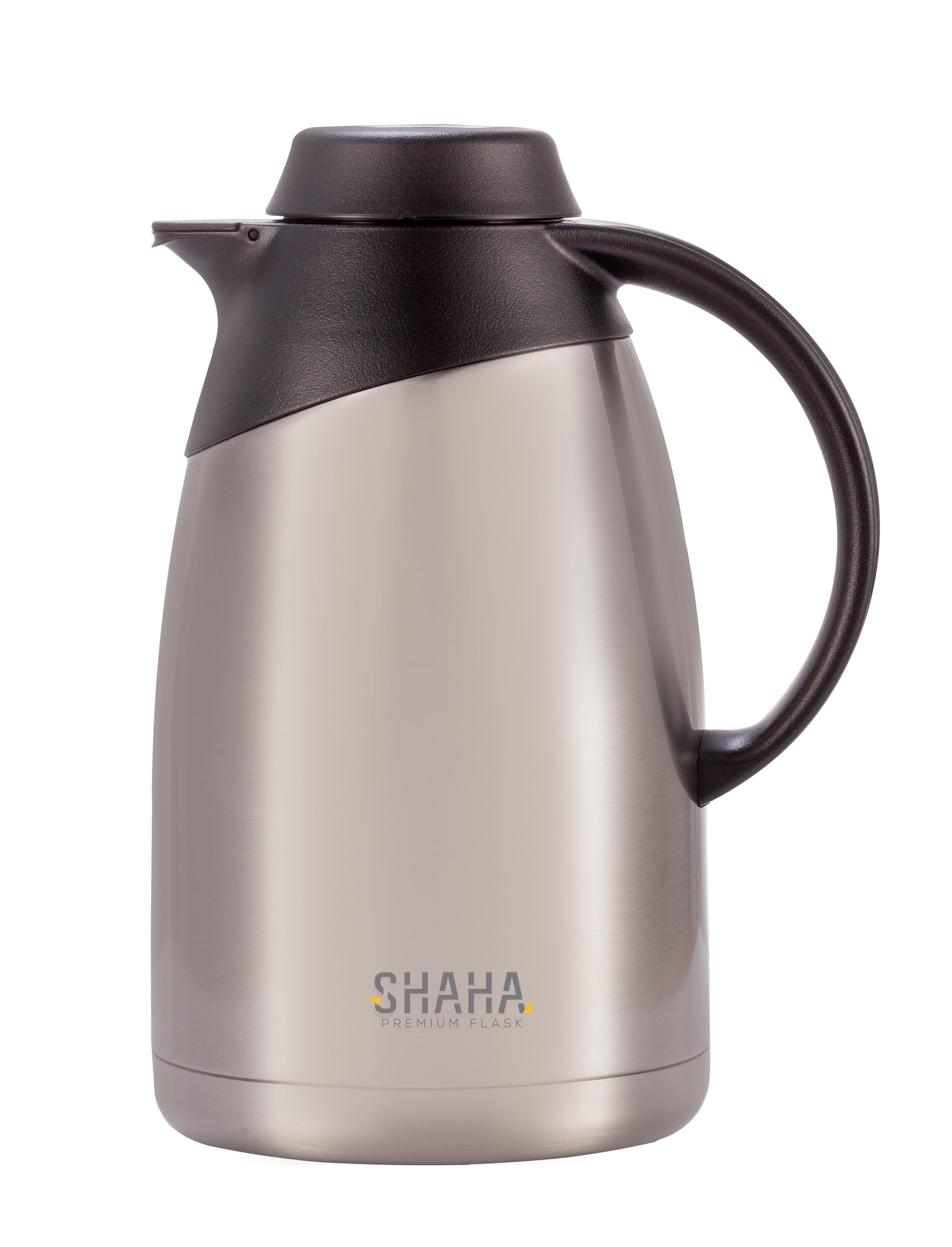 SHAHA, Stainless Steel Vacuum Flask With Filter 1.4L, Silver - eXtra